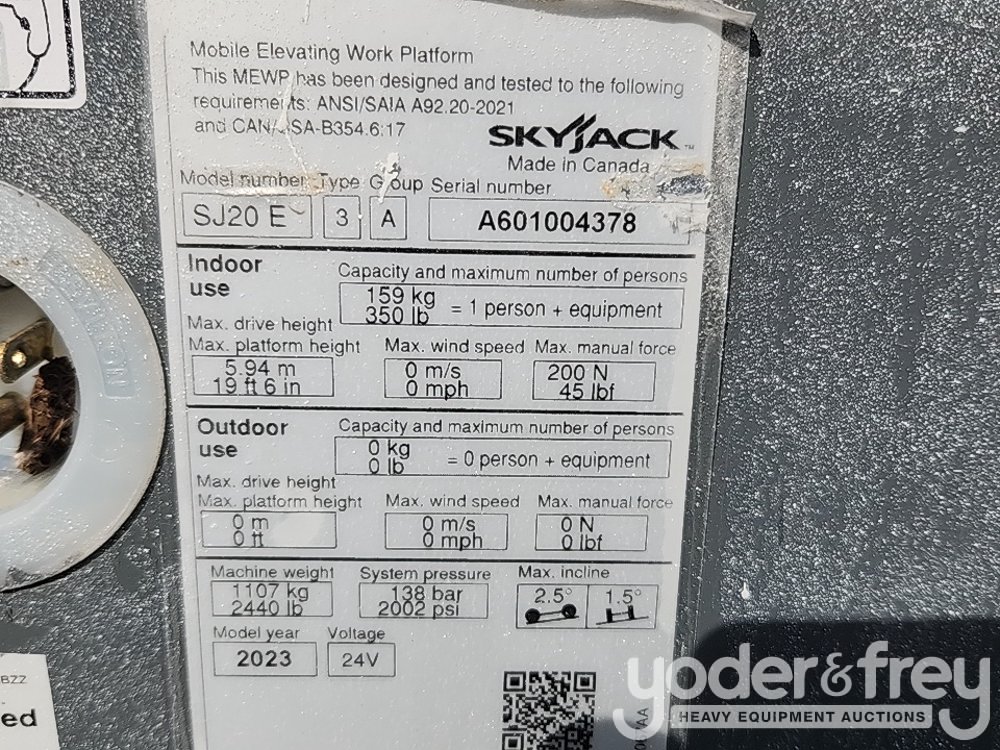 2023 SkyJack SJ20E | ContractorSalesandService | Yoder & Frey